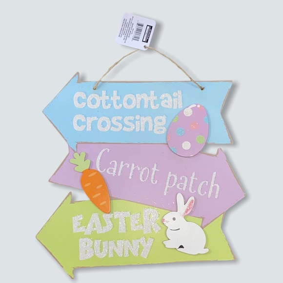 Holiday | 2 Piece Wooden Easter Bunny Egg Hunt Wall Decor | Poshmark